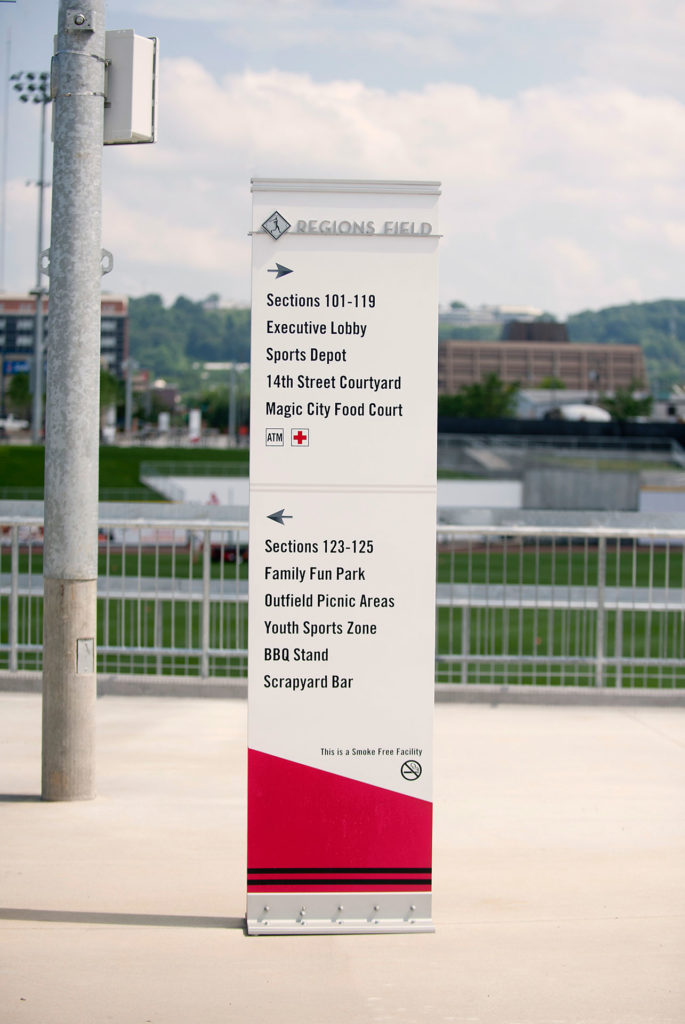 Regions Field | Formula Design | Wayfinding Signage